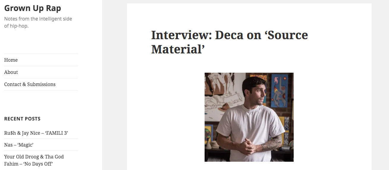 Deca talks to Grown Up Rap about Source Material